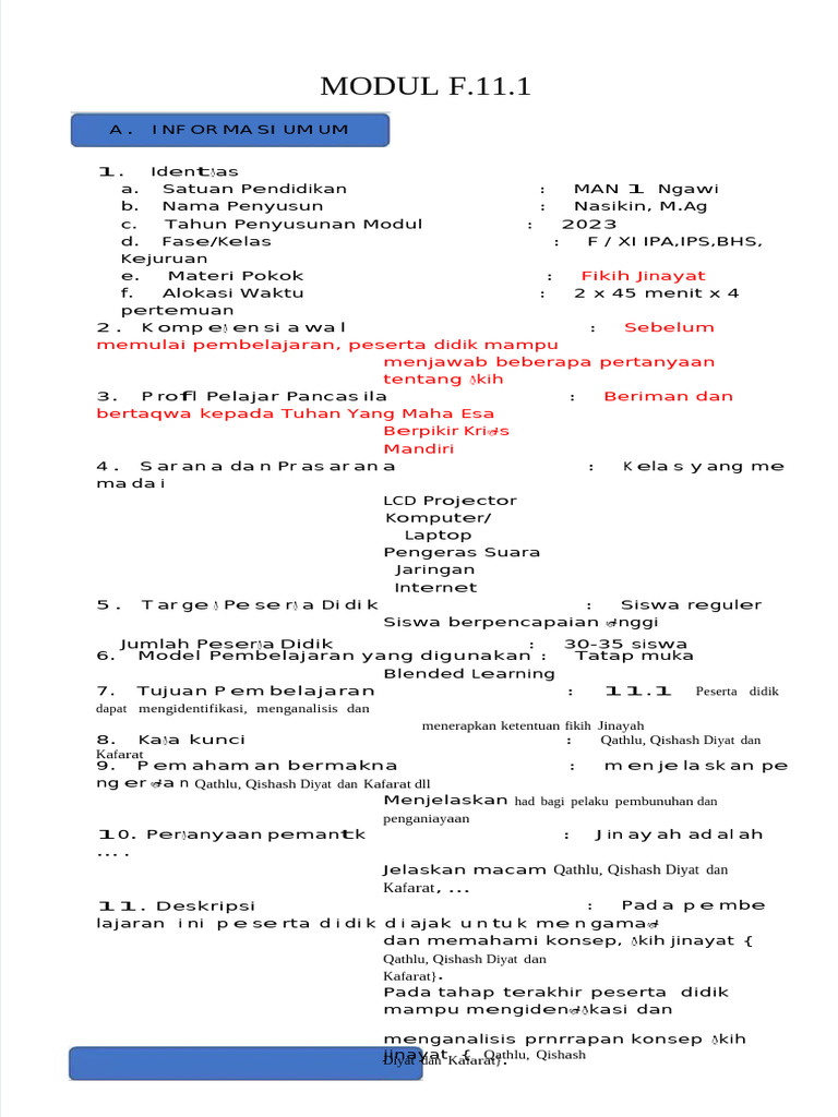 PDF Modul Ajar Fikih Xi - Compress | PDF
