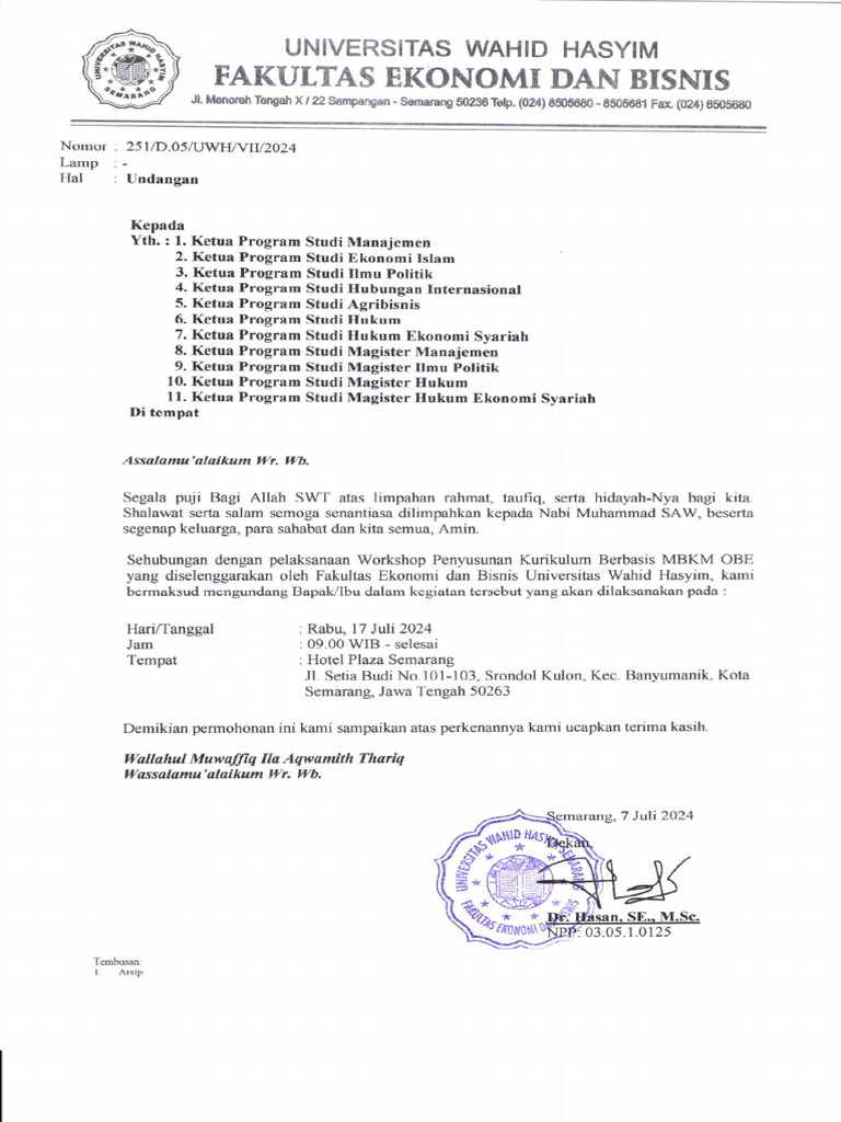 Undangan Kurikulum Akt 2 | PDF