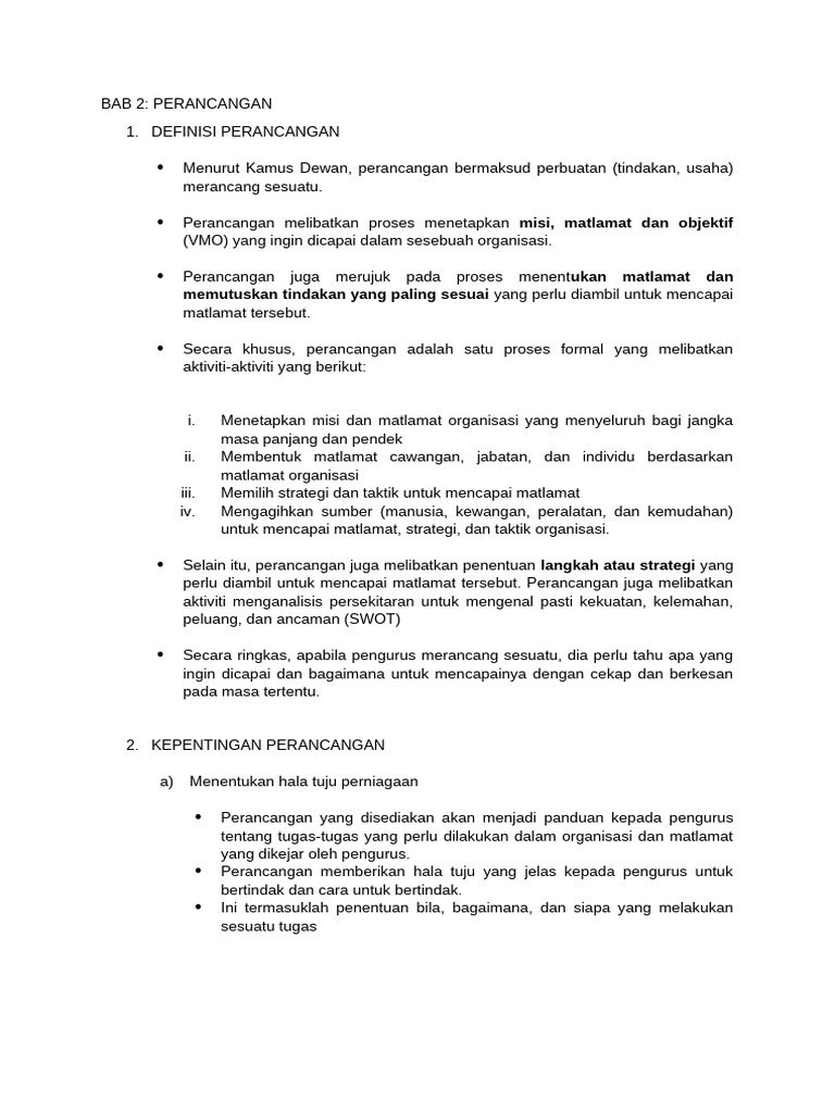 Nota Bab 2 Perancangan | PDF