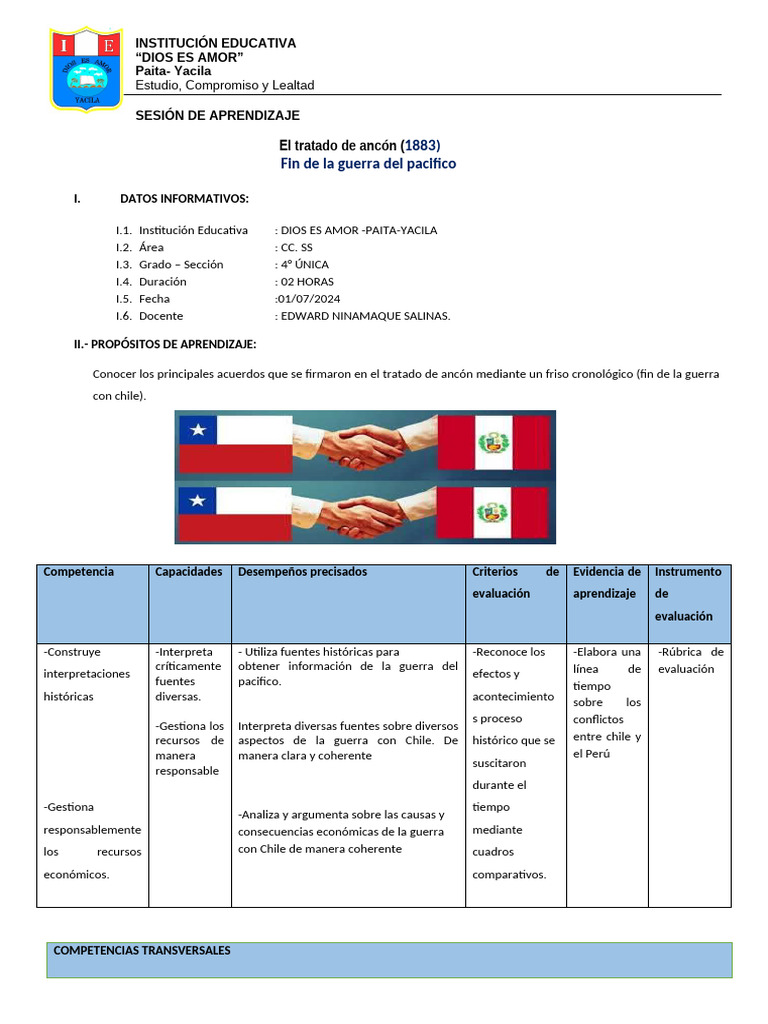 SESION DE APRENDIZAJE N°03 | PDF