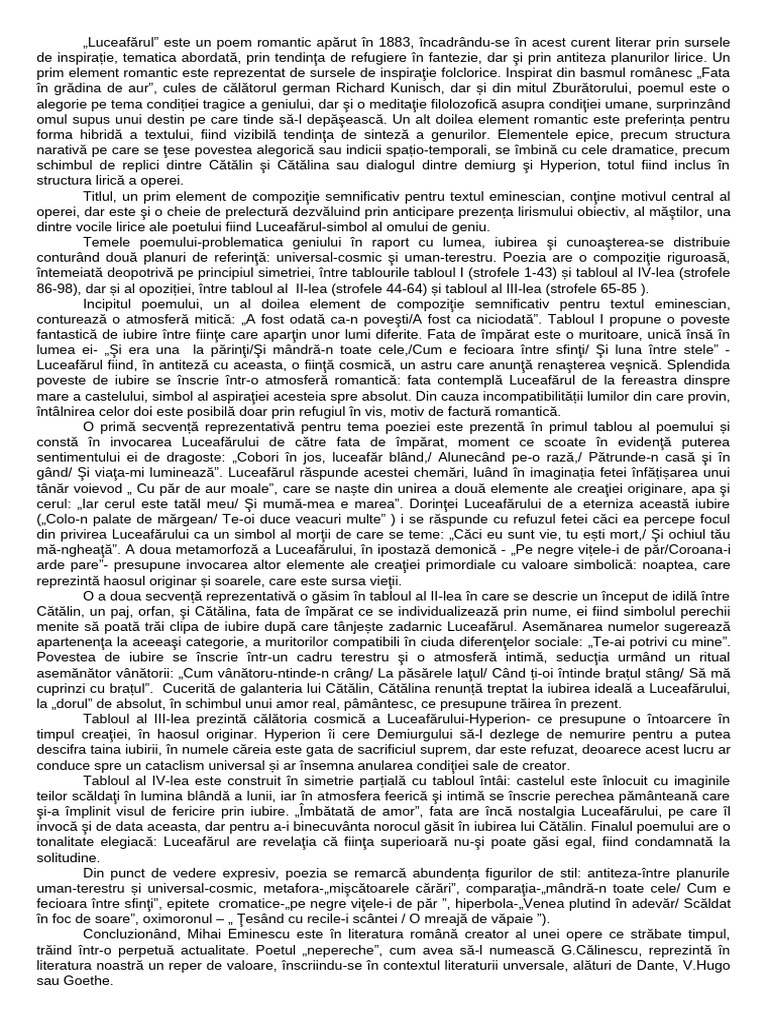 Luceafarul Final | PDF