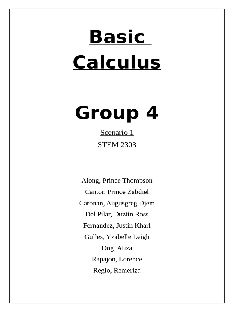 Basic Calculus G4 | PDF