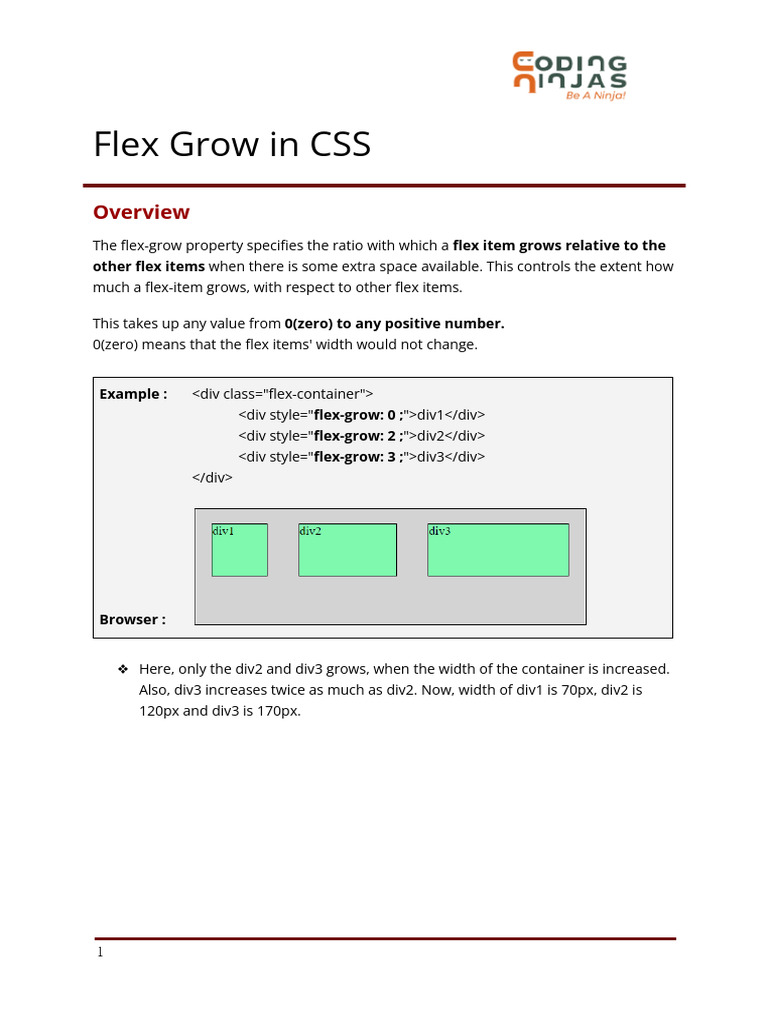 Flex Grow in CSS - CN | PDF