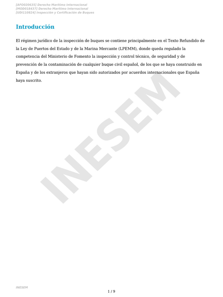 Inspección y Certificación de Buques | PDF