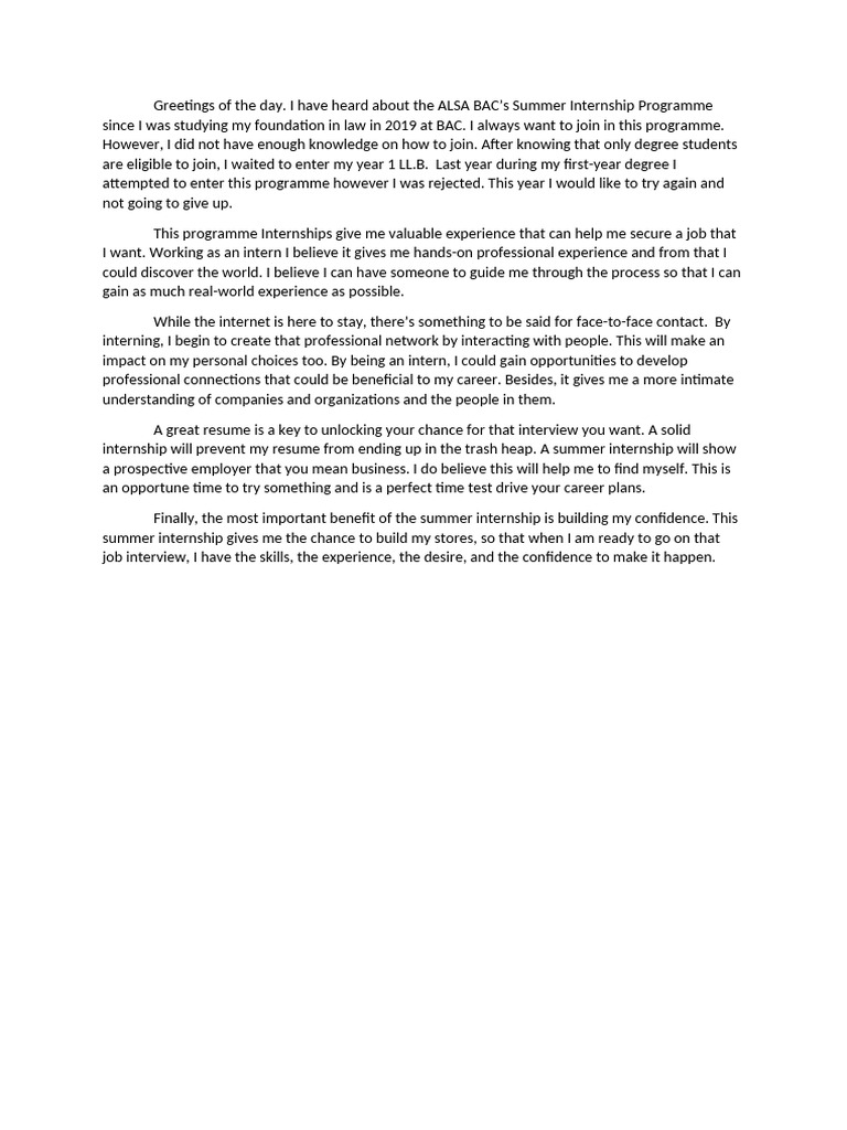 Why This Intership | PDF Why This Intership | PDF