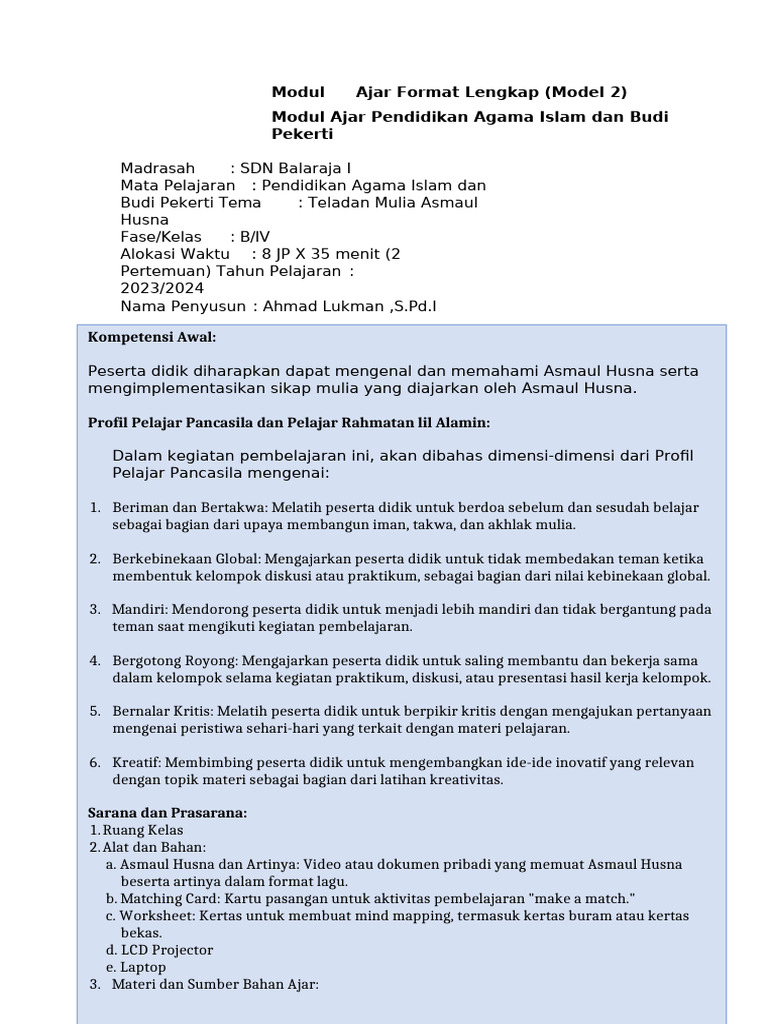 PJBL Modul Ajar Ok | PDF