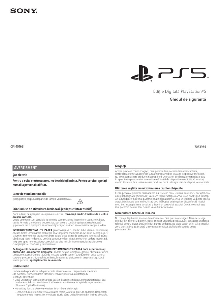 CFI-10XXB PS5 Safety Guide$en | PDF