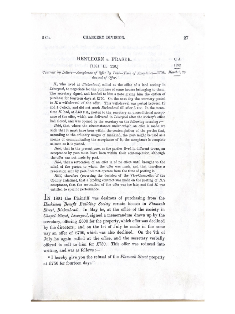 Chancery Division. | PDF