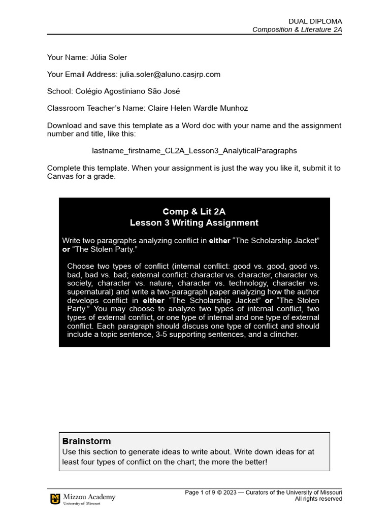 Analyzing Conflict in "The Stolen Party" | PDF | Human Communication ...