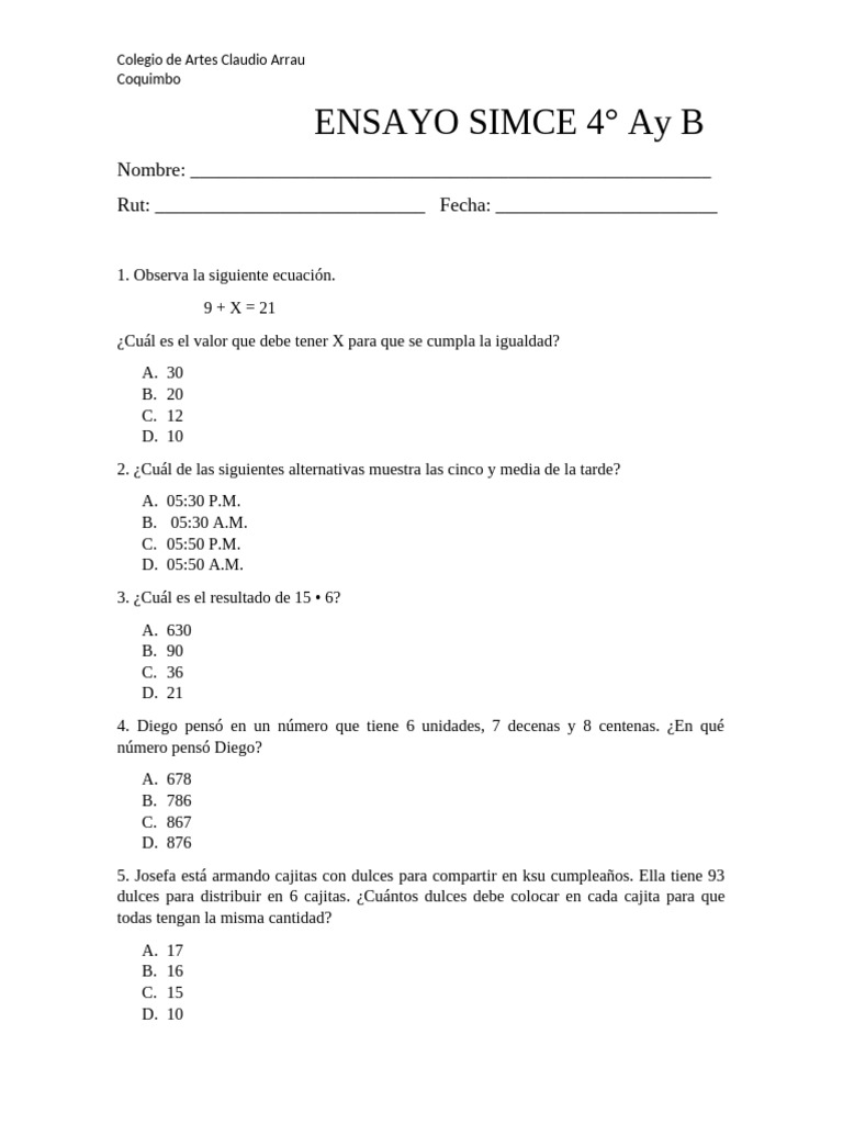 Ensayo Simce 2 | PDF