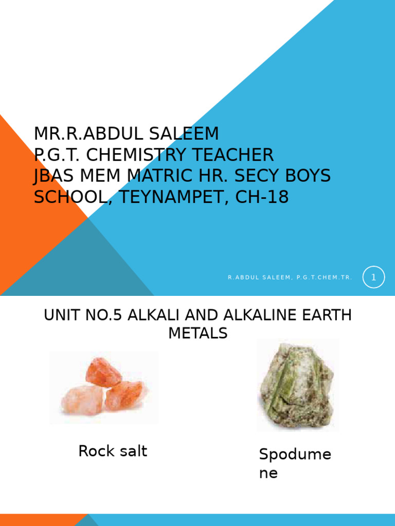11th Chemistry Unit 5 PPT | PDF | Science & Mathematics | Technology & Engineering