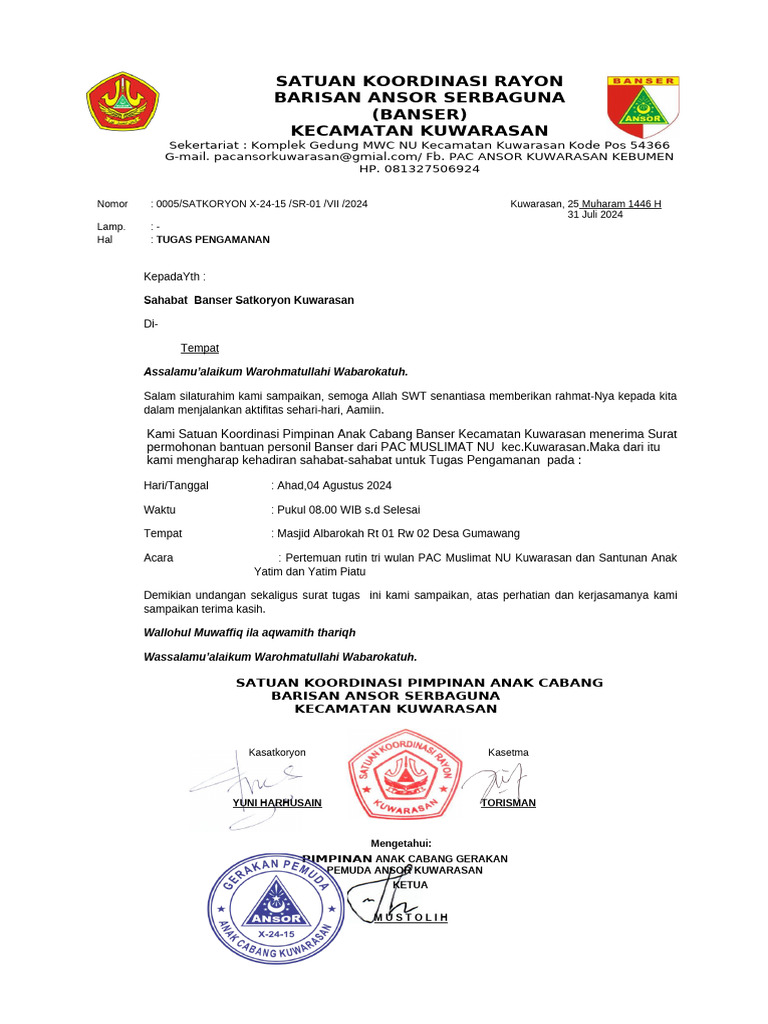 Undangan Banser No 05 | PDF