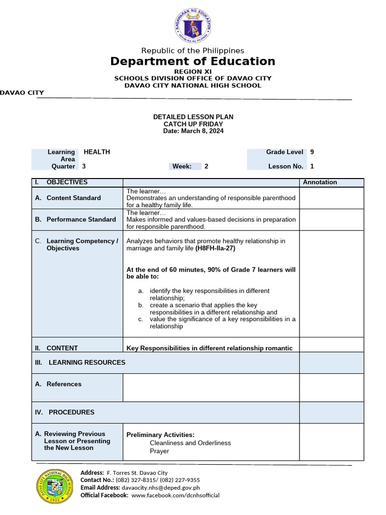 CATCH UP Lesson Plan | PDF