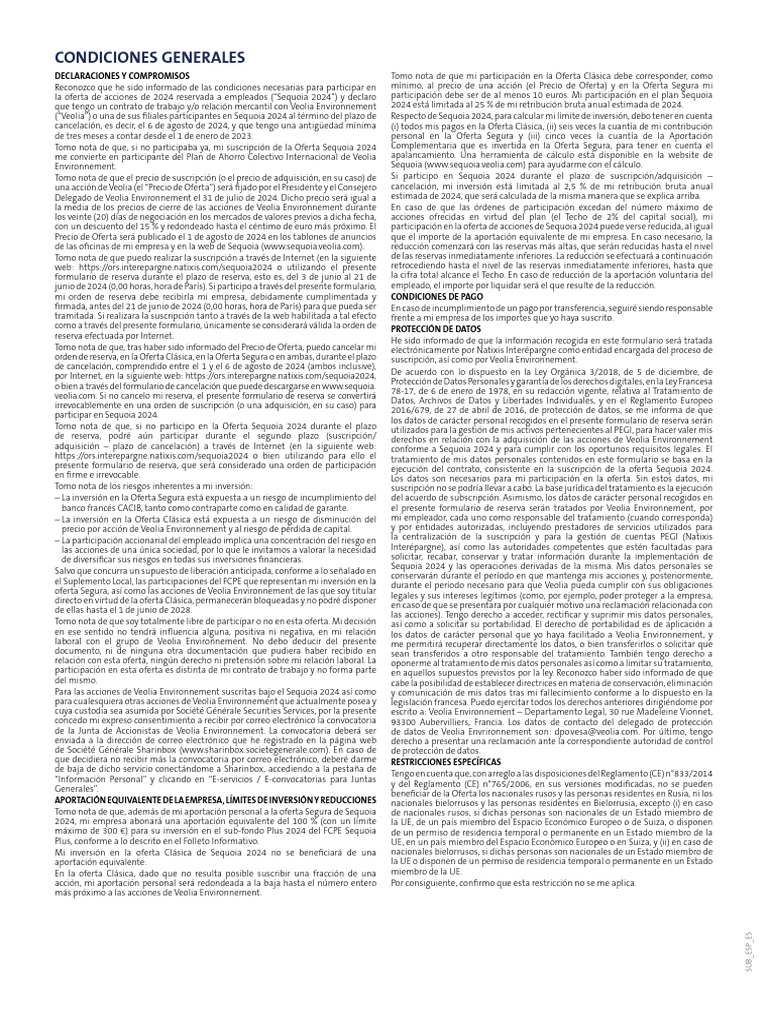 Espana - Condiciones Generales | PDF