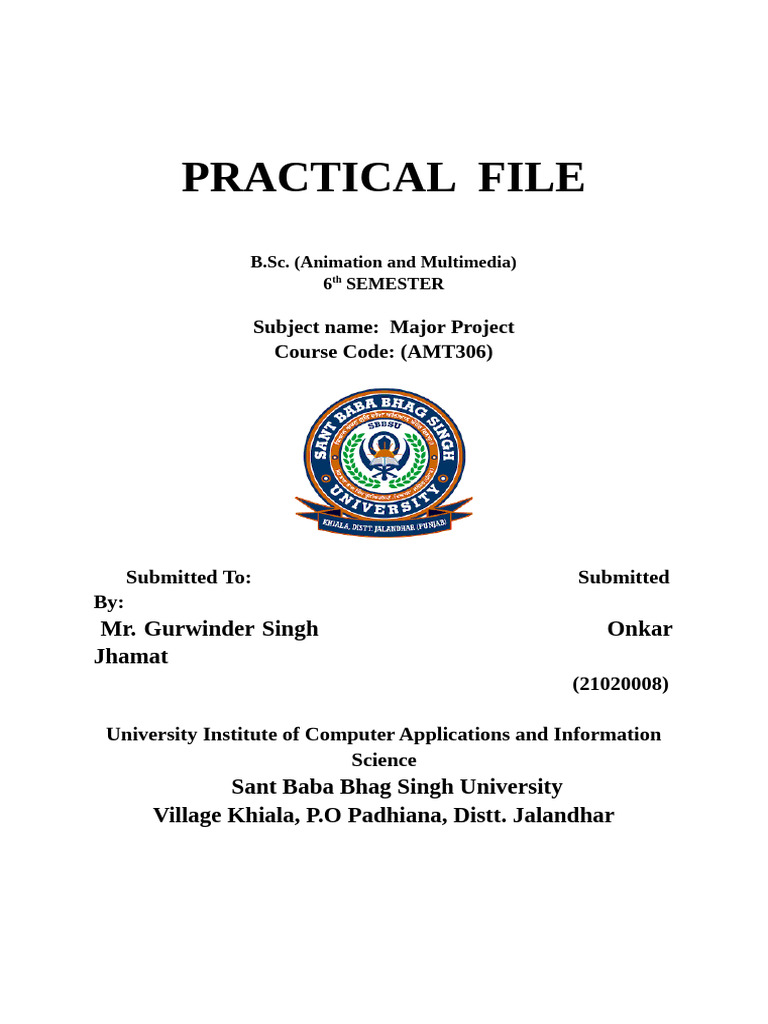 Major Project Doc Onkar | PDF