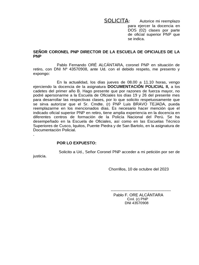 Modelo de Solicitud | PDF