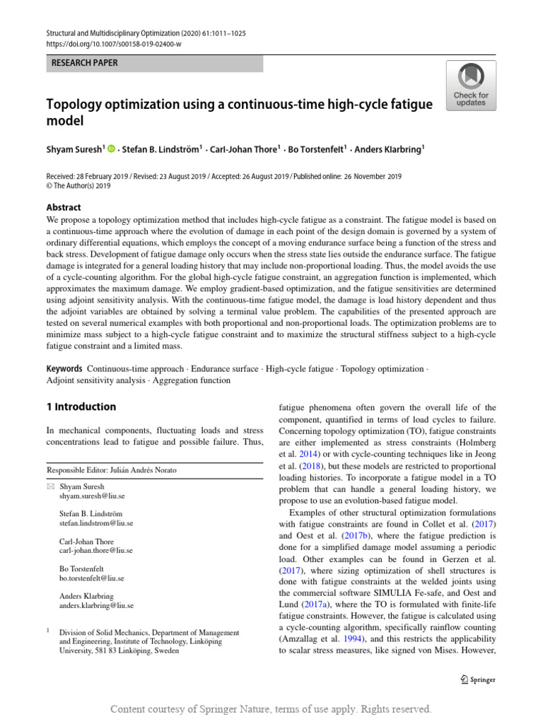 Topology Optimization Using A Continuous Time High Pdf