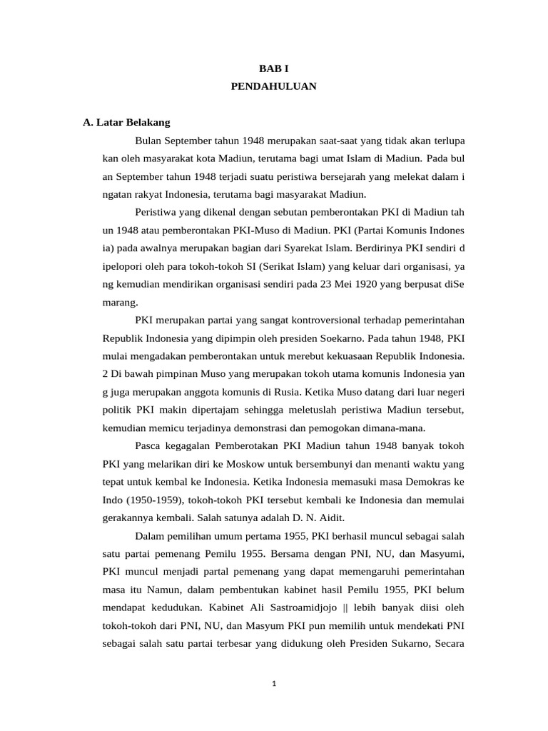 Makalah Sejarah Pemberontakan PKI Madiun | PDF