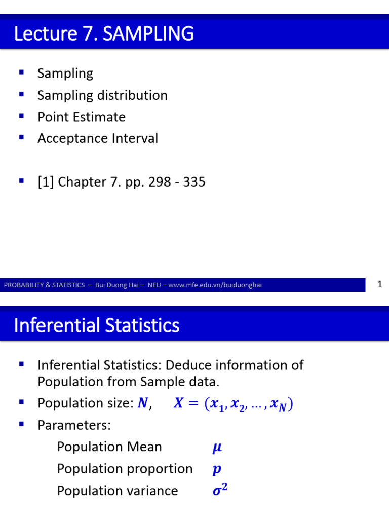 ProbStat Lec07 | PDF