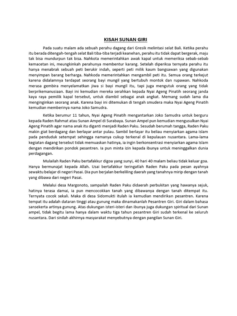 Kisah Sunan Giri | PDF