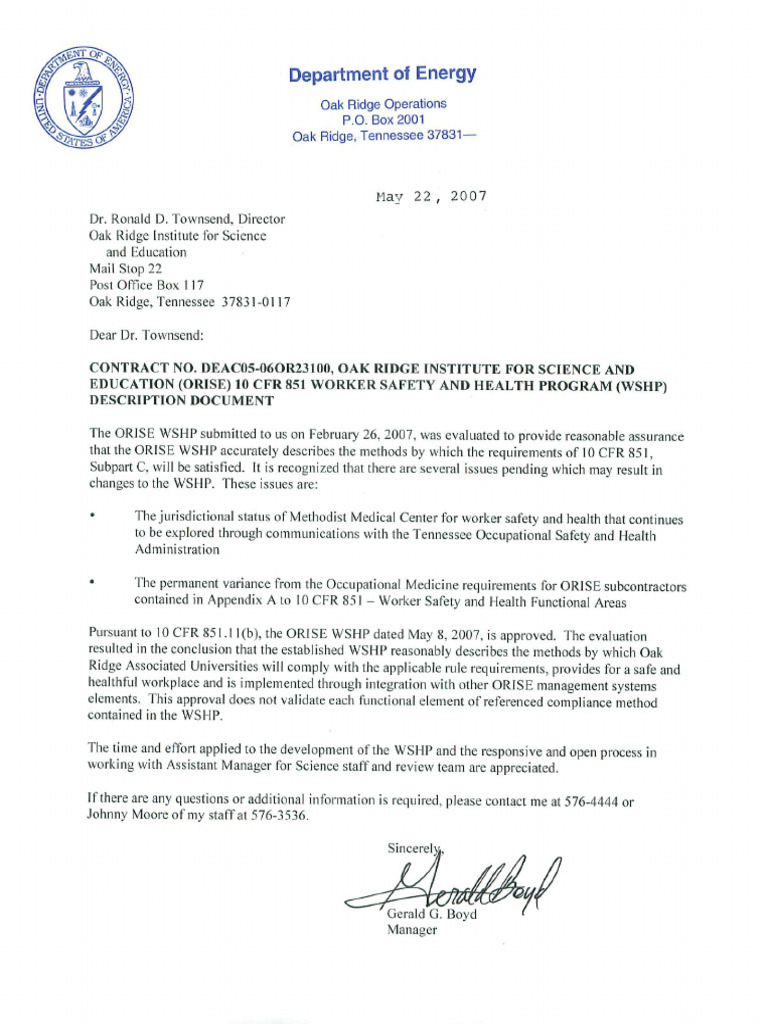 10 CFR 851 Health Safety Final Approved | PDF