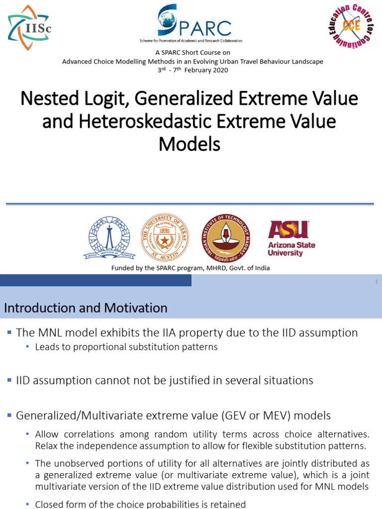 Nested Logit Gev Hev Het Logit Models Pdf