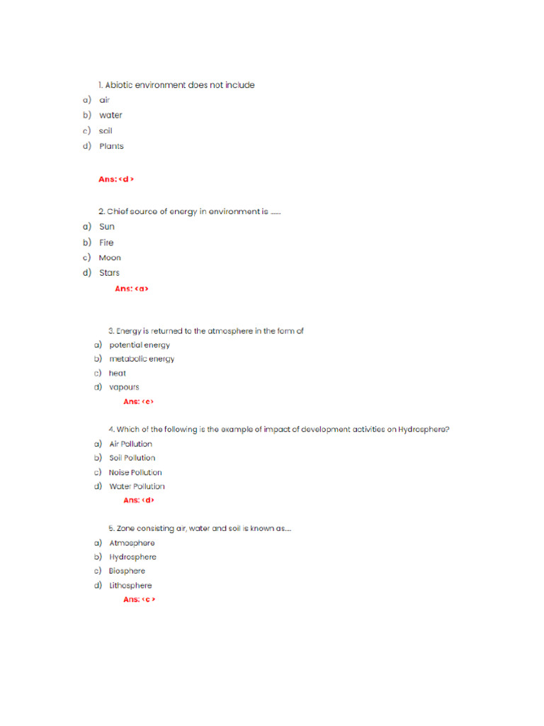 EST Unit No-01 MCQ | PDF