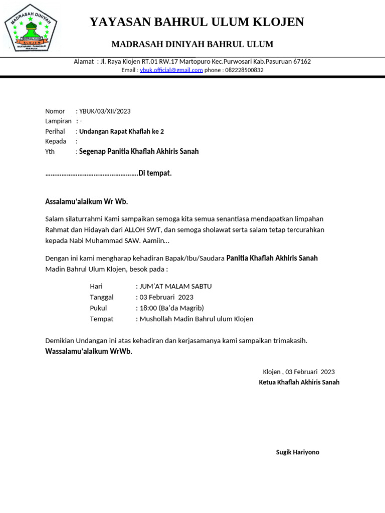 Undangan Haflah | PDF