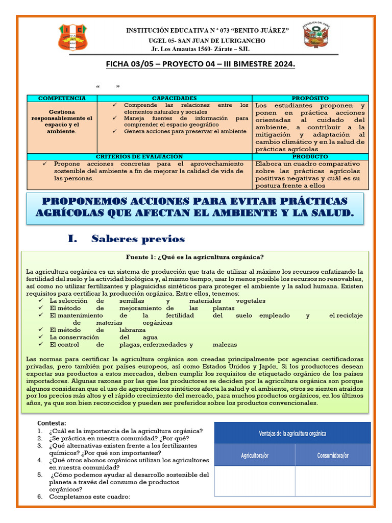 Ficha 03 - Agricultura | PDF