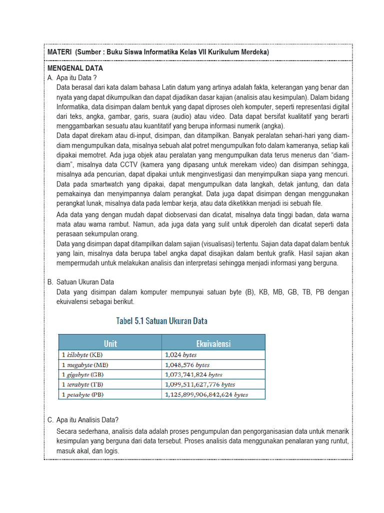 1 - MA - Pengenalan Data, Mengenal Perkakas Pengolah Lembar KerjaCell Dan Range, Tipe Cell ...