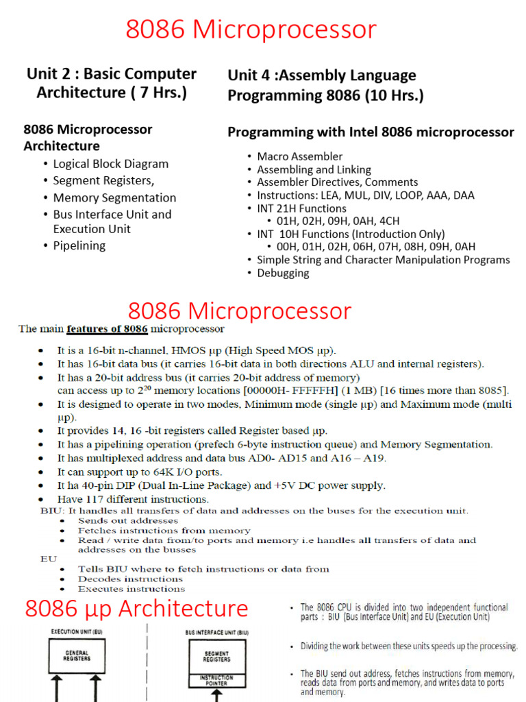 Chapter-4 - Microprocessor 8086 and Programming | PDF