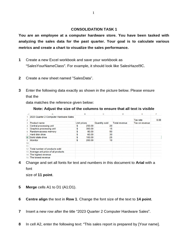 Ict Excel Pratice Task | PDF