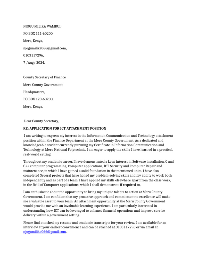 Attachment Application Letter ICRH | PDF