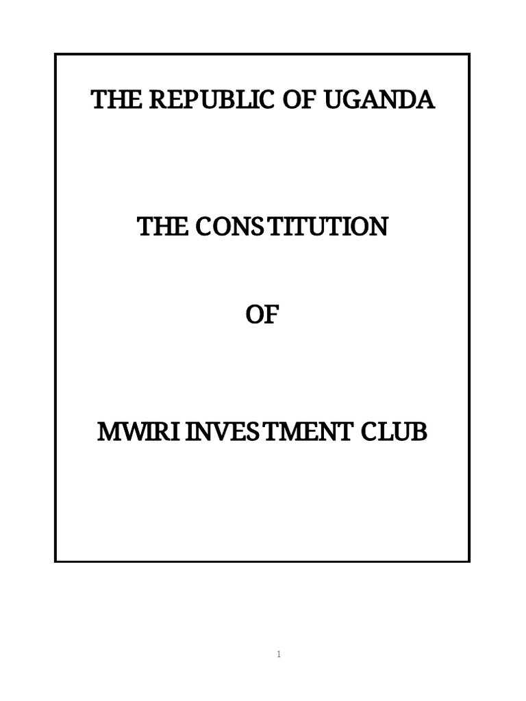 INVESTMENT CLUB-constitution | PDF