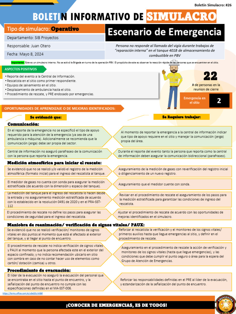 #26 Persona No Responde Al Llamado Del Vigía TK 401B - PBV | PDF