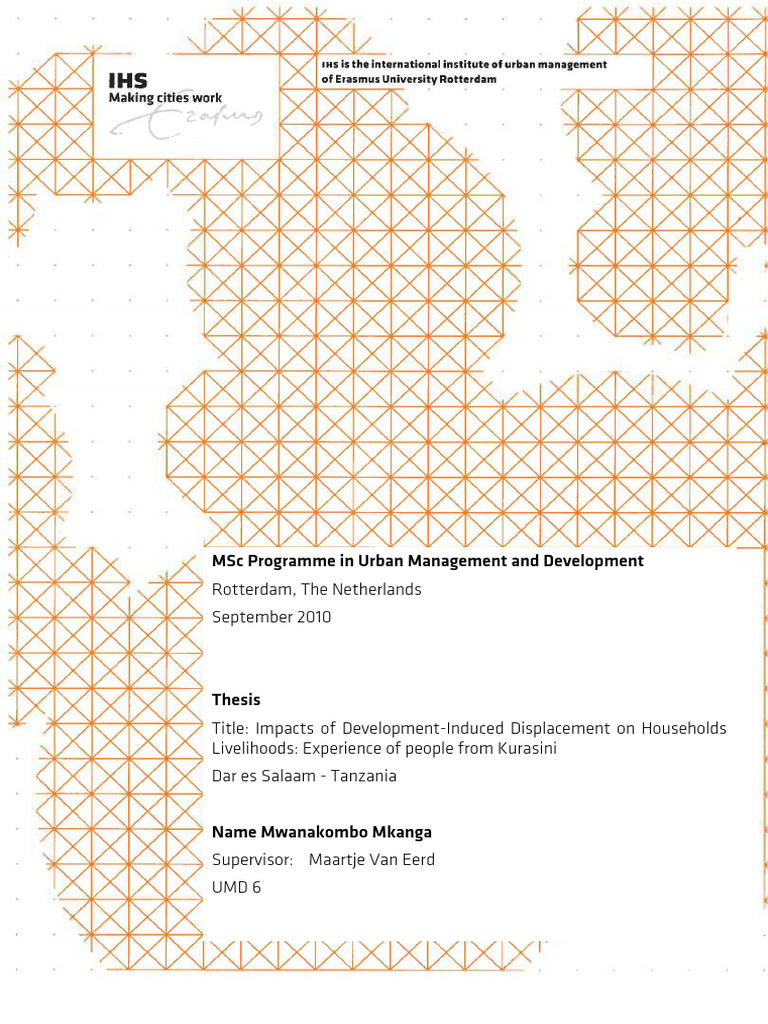 Impacts of Development-Induced Displacement On Households' Livelihoods ...