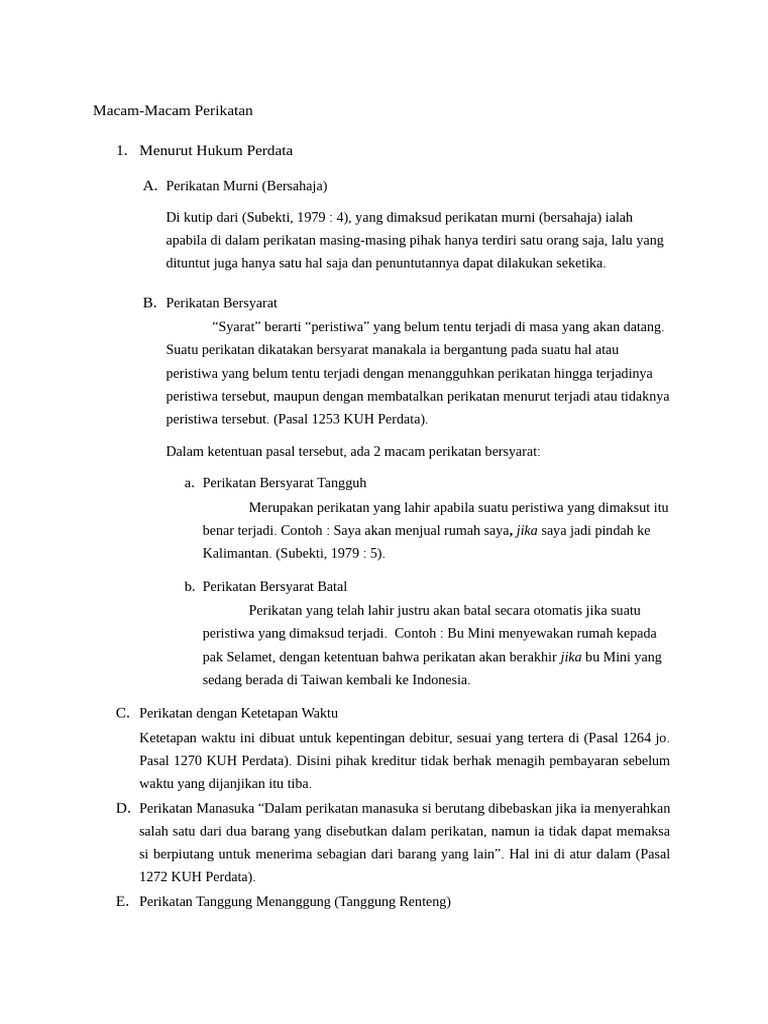 Macam-Macam Perikatan Rev | PDF