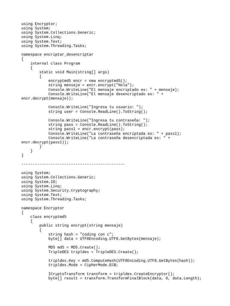 Codigos Encriptación | PDF