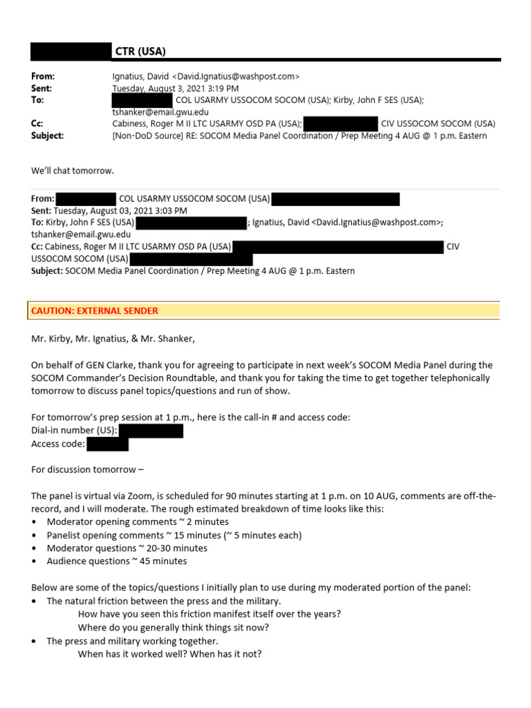 FGI FOIA Kirby Docs | PDF | Taliban