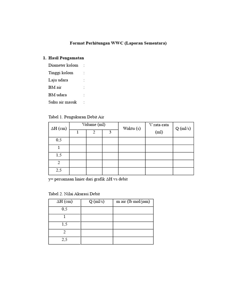 Format Perhitungan WWC | PDF