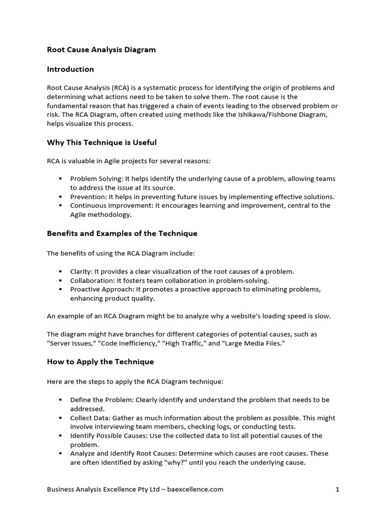 1.2 Study Notes Root Cause Analysis Diagram v1 | PDF