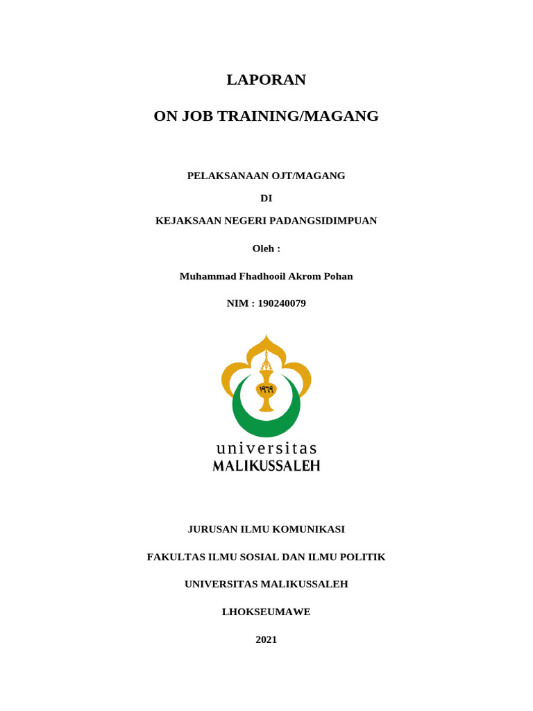 Laporan Ojt Doil No Root | PDF