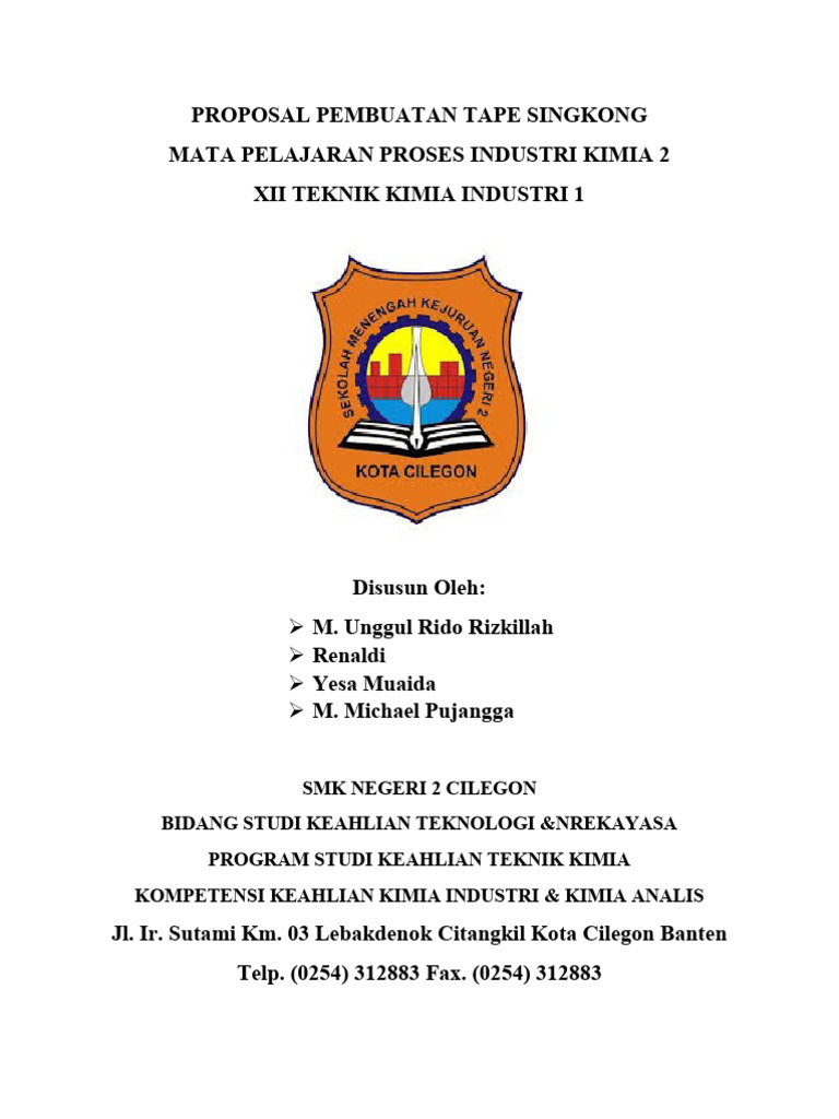 Proposal Pembuatan Tape Singkong | PDF