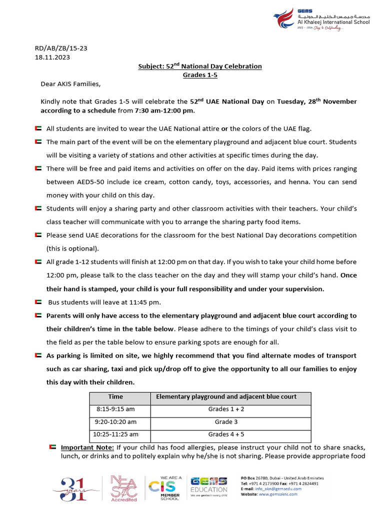 National Day Letter G1-5 | PDF