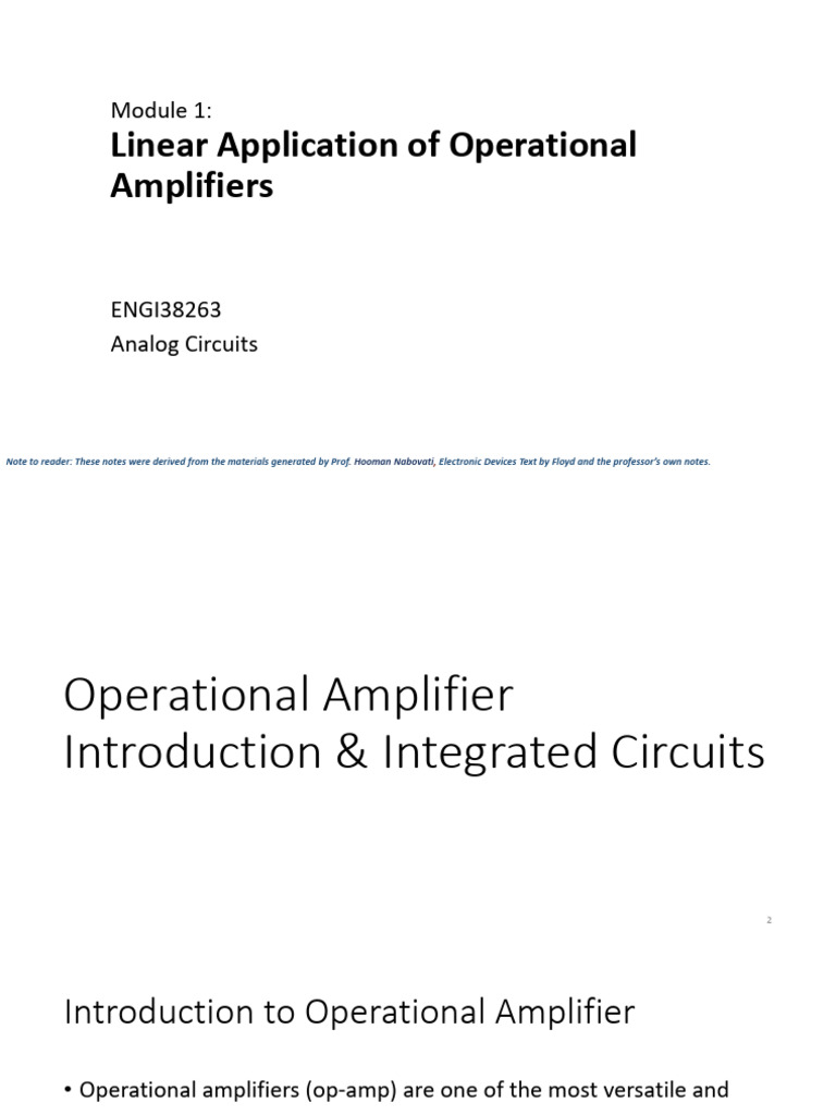 Basic Operational Amplifier Configurations | PDF