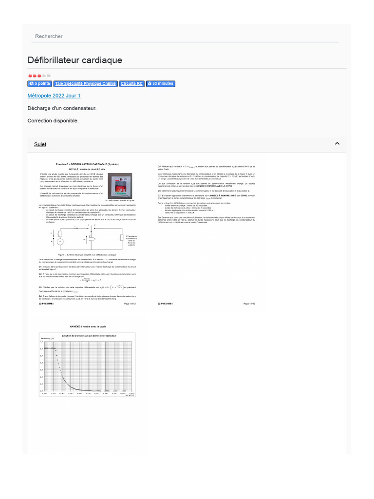 Défibrillateur Cardiaque - Labolycée | PDF