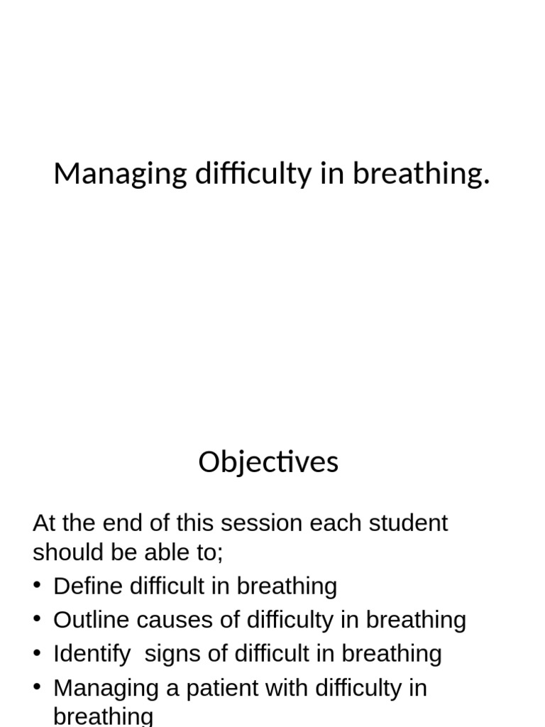 Difficulty in Breathing | PDF