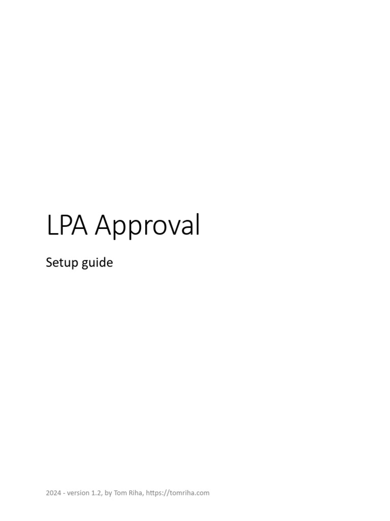 LPAApproval Guide v1.2 | PDF