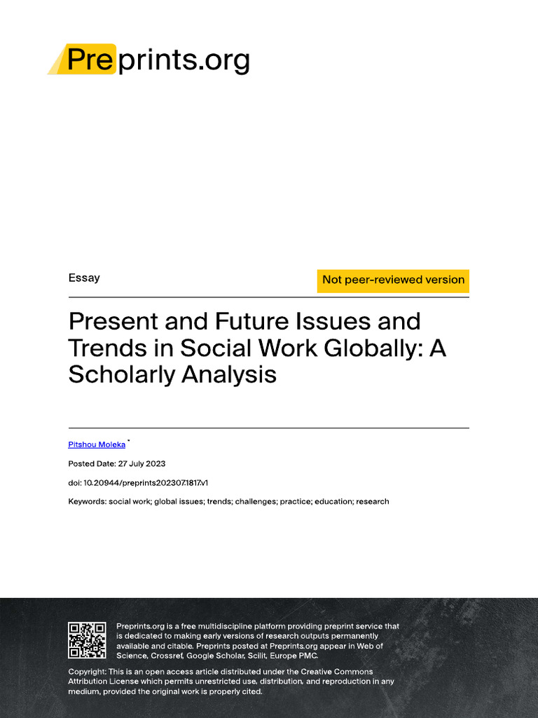 Present and Future Issues and Trends in Social Work Globally: A ...