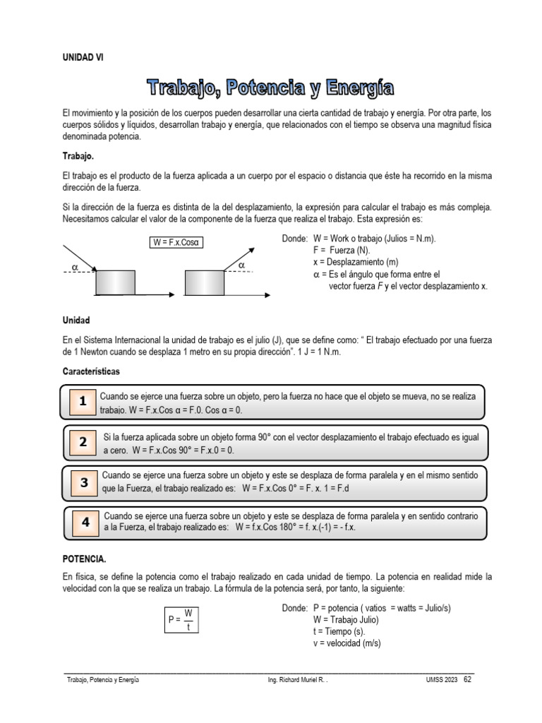 Tema Trabajo Energia y Potencia 2023 | PDF